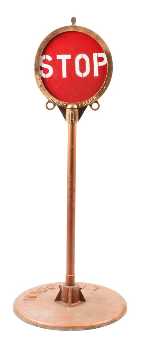 Jones Beach "Stop" Sign with Base.