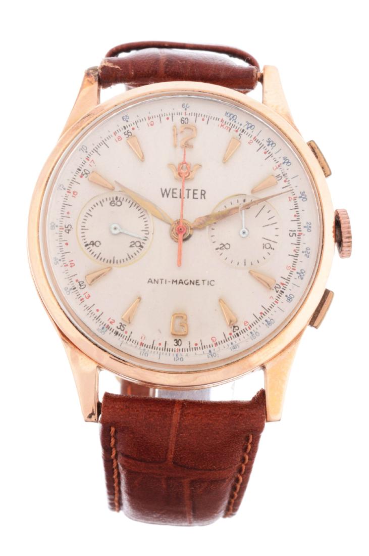 Welter 18K Rose Gold Chronograph Men's