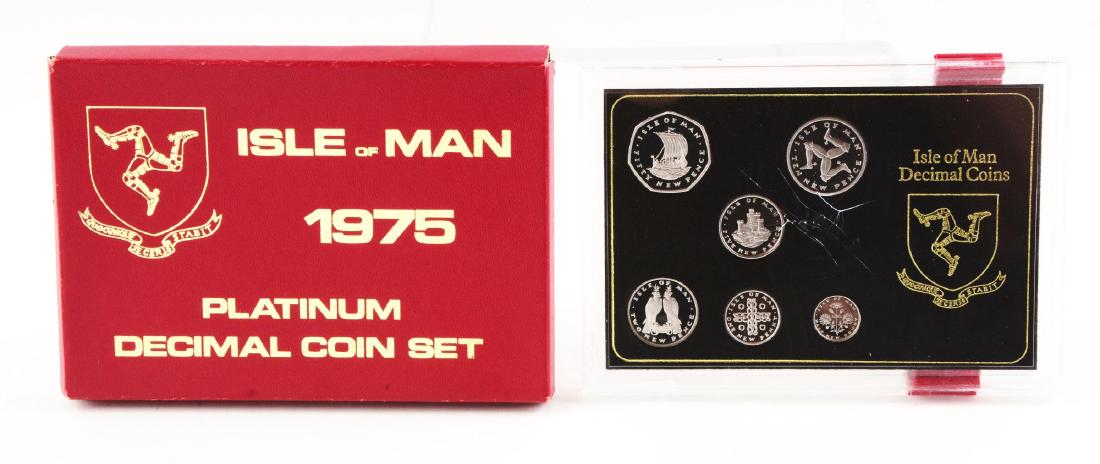 1975 Platinum Decimal English Isle Of Man Coin Set.