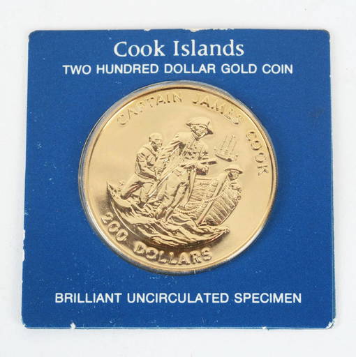 1978 Gold $200 Cook Island Coin. - Oct 12, 2017 | Dan Morphy Auctions in PA