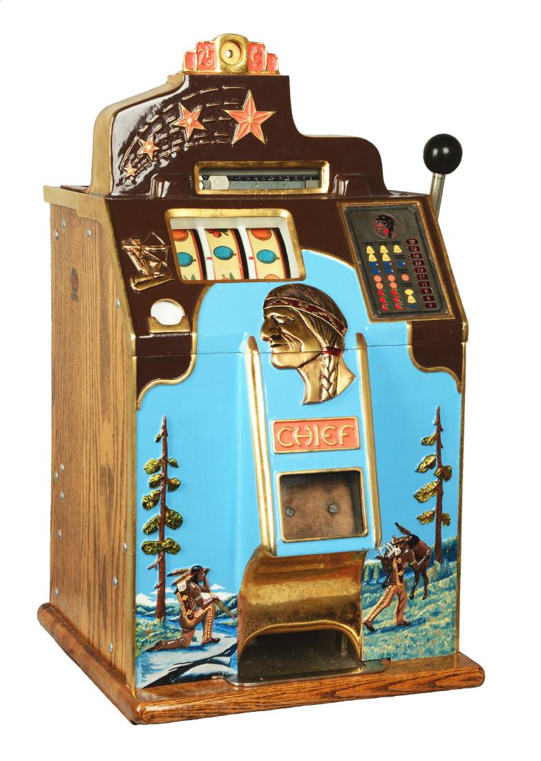 **25¢ Jennings Four Star Chief Slot Machine.