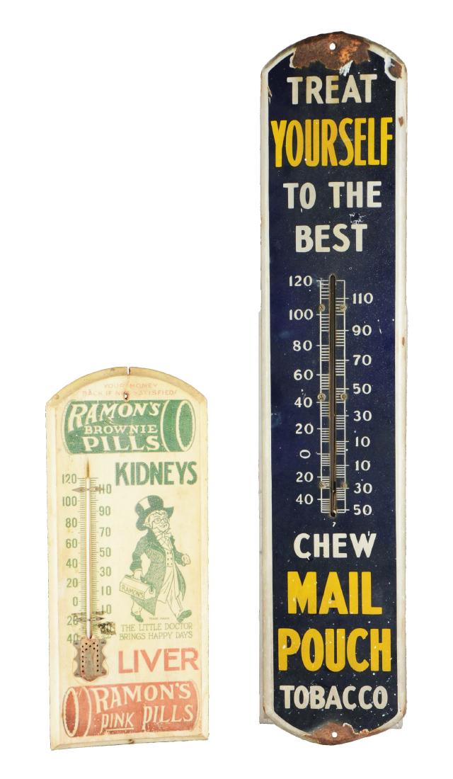 Lot Of 2: Vintage Advertising Thermometers.