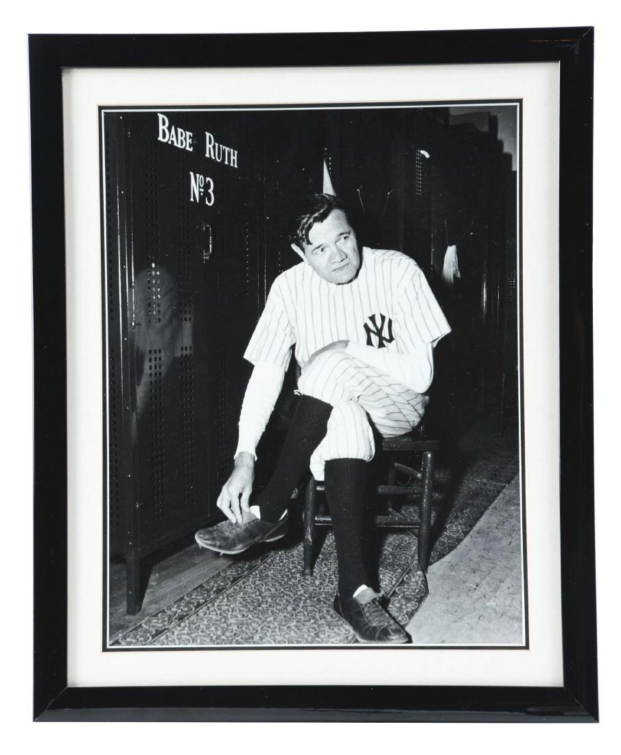 Babe Ruth At His Locker For The Last Time Photograph by
