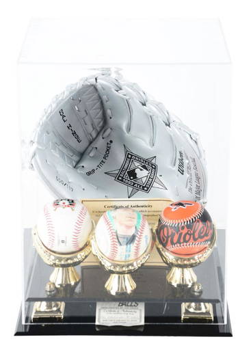 Cal Ripken Autographed Glove & Ball Display.