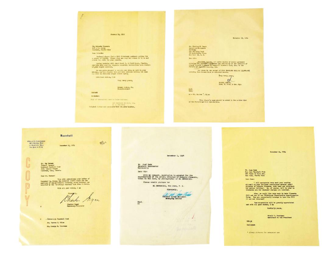 Lot of 5: Letters Bringing Roberto Clemente to the