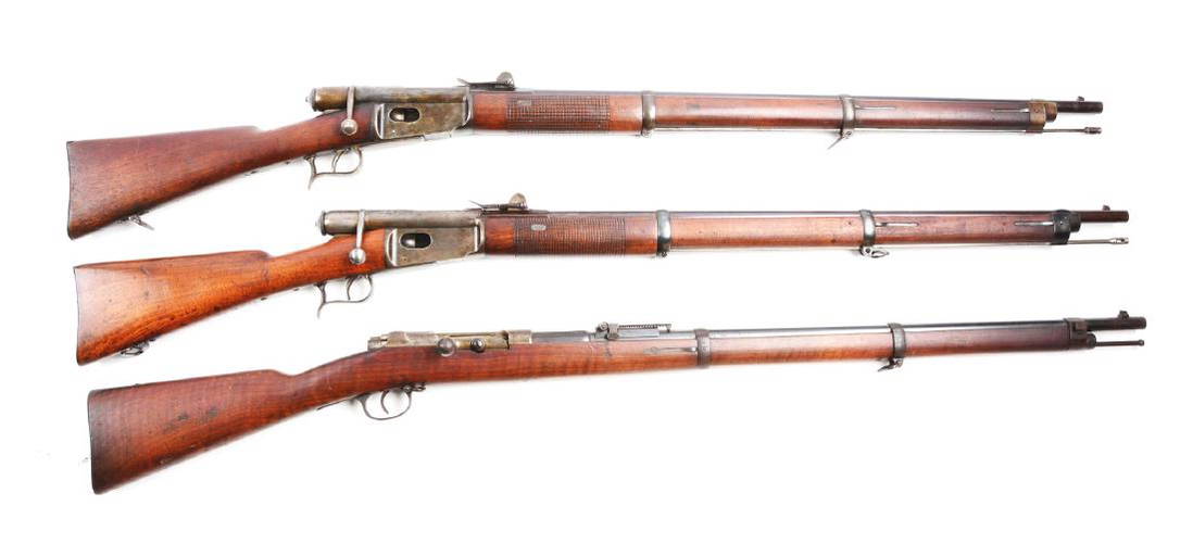 (a) Lot Of 3: Antique Military Bolt Action Rifles