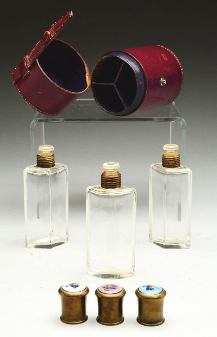 Set of Victorian Perfume Bottles in Case.