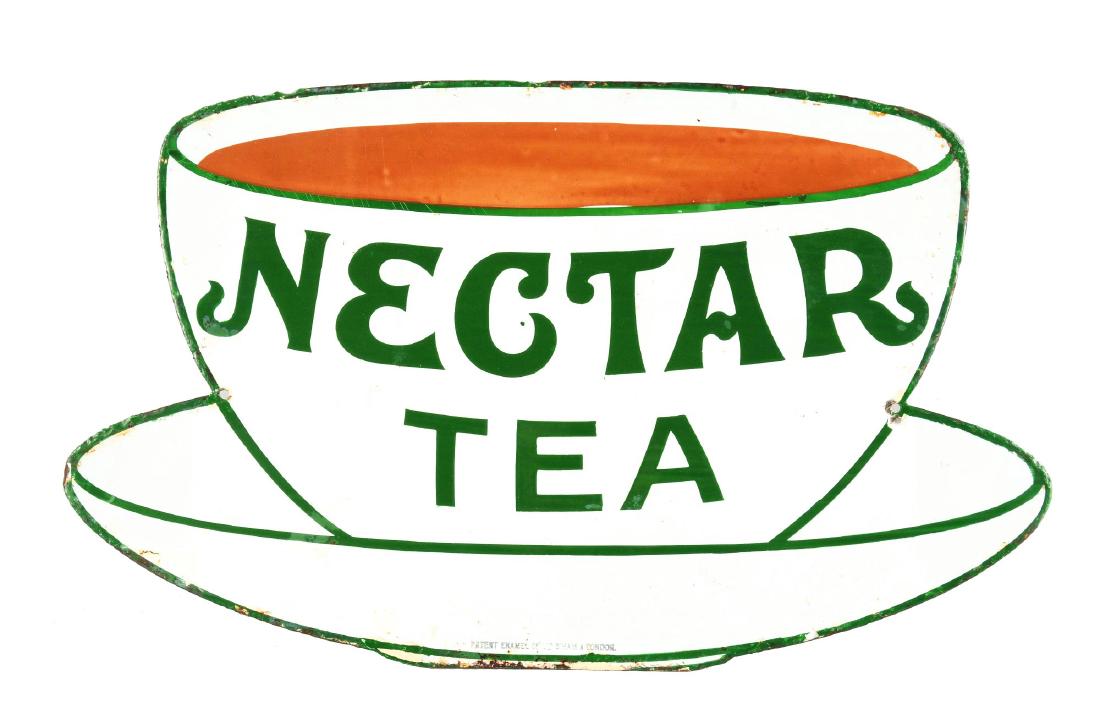 Porcelain Nectar Tea Diecut Sign.