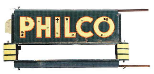 Philco Radio Television Porcelain Neon Sign.