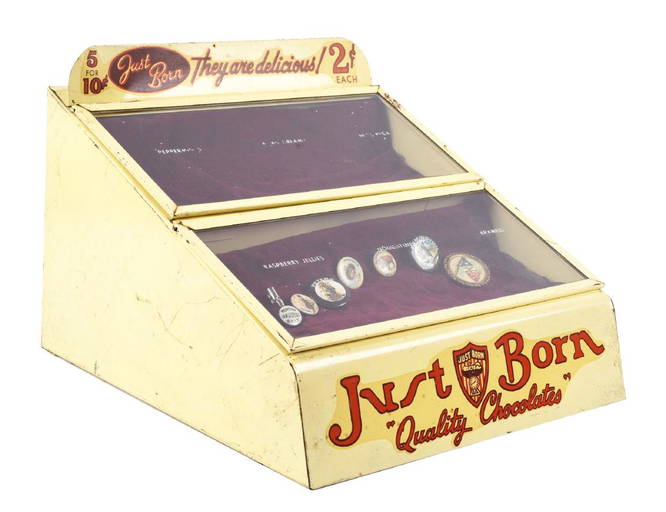 Just Born Chocolate Advertising Display Case.