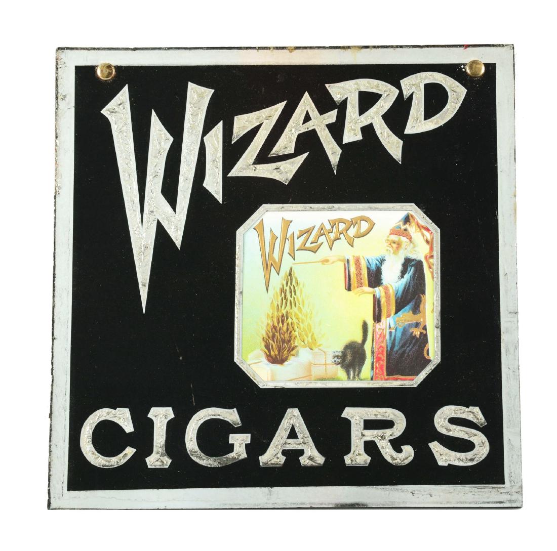 Uncle Sam Cigar Reverse Glass Sign.