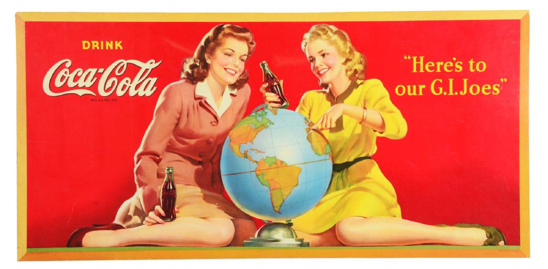 Large Coca Cola G.i. Joes Cardboard Advertising Sign.