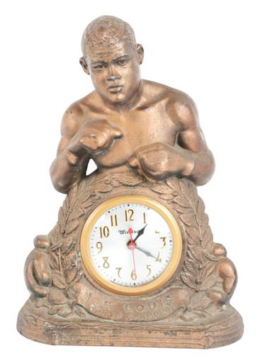 Vintage Cast Metal Joe Louis World Champion Clock.