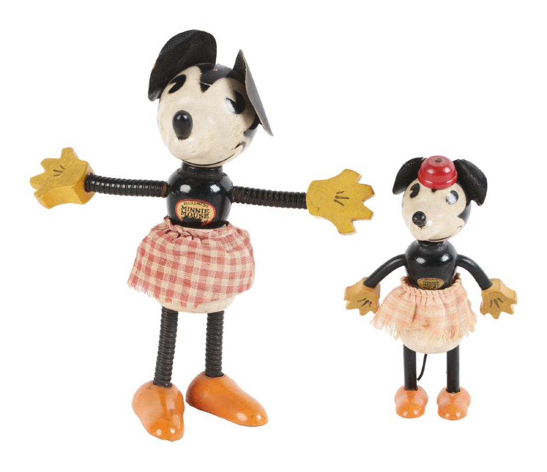 Lot of 2: Walt Disney Fun-E-Flex Minnie Mouse Figures.