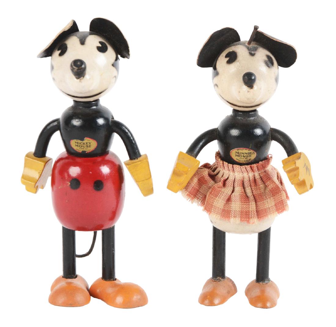Lot of 2: Walt Disney Fun-E-Flex Mickey & Minnie Mouse