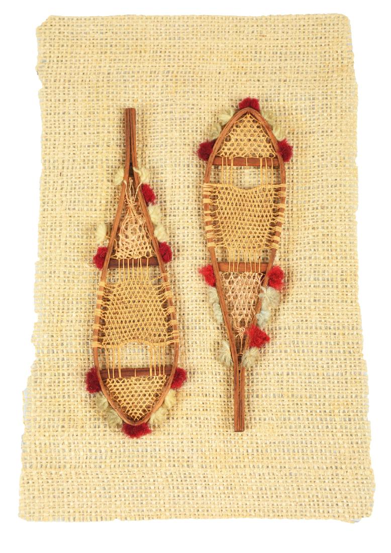 Vintage Decorated Miniature Snowshoes.