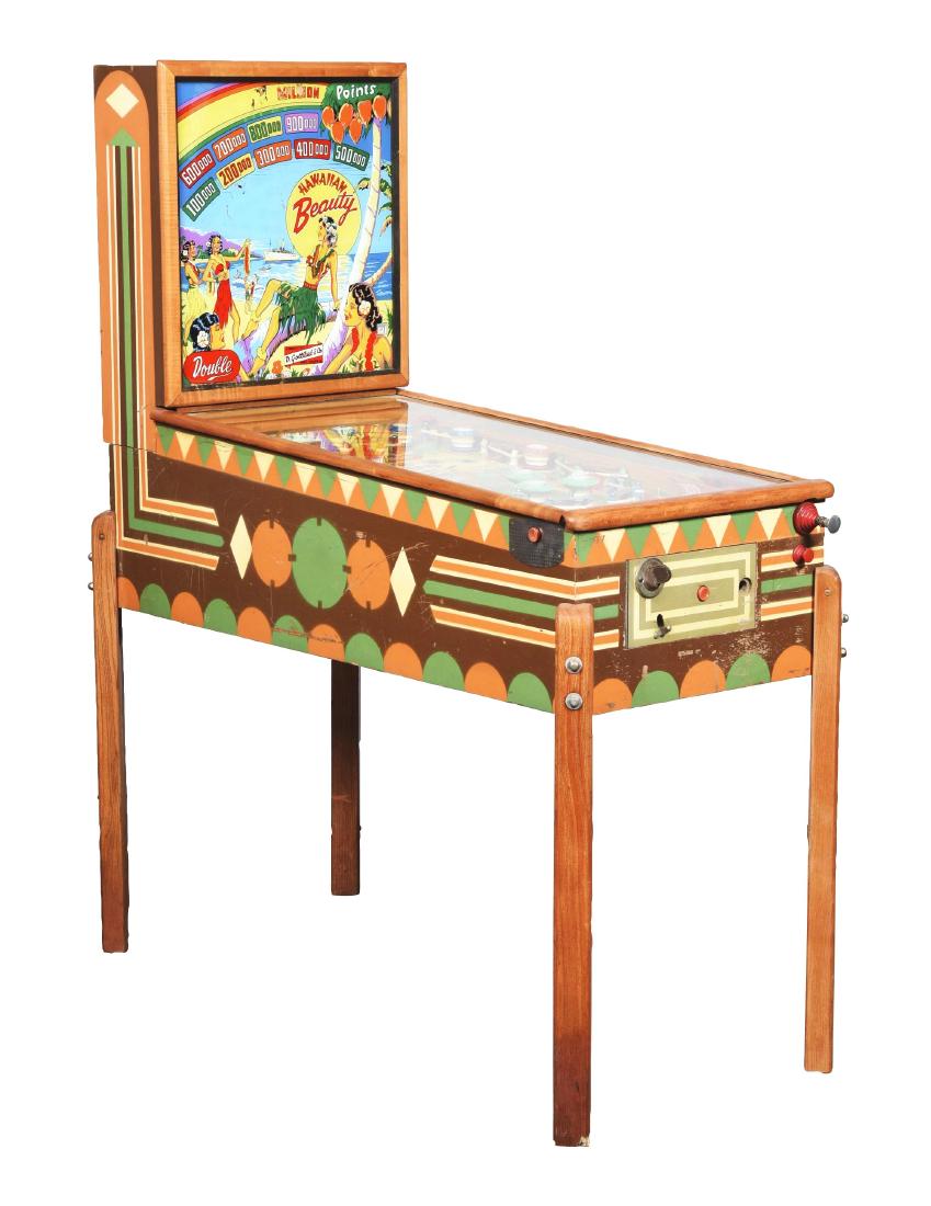 Rare 10¢ Gottlieb Hawaiian Beauty Pinball Arcade Game.