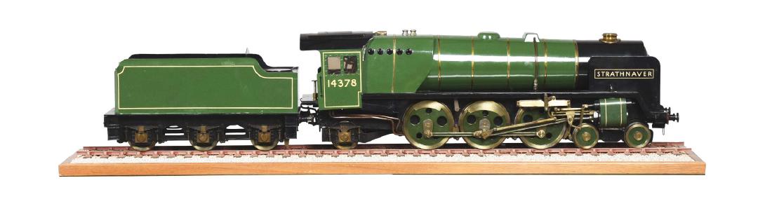 Strathnaver Scale Model Locomotive In Display Case.