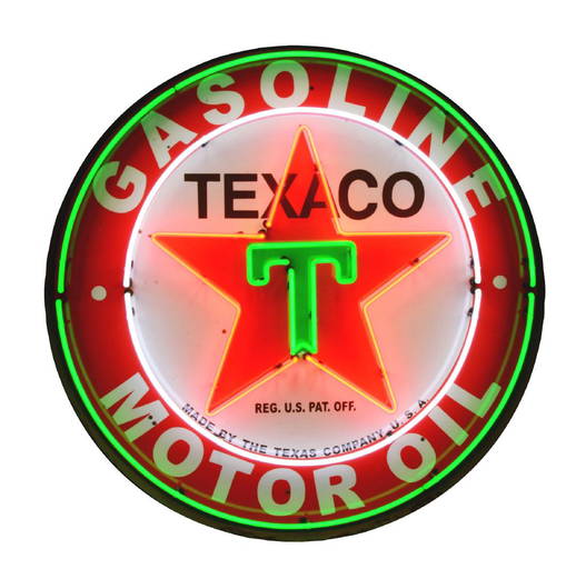 Texaco Gasoline Motor Oil Neon Sign.