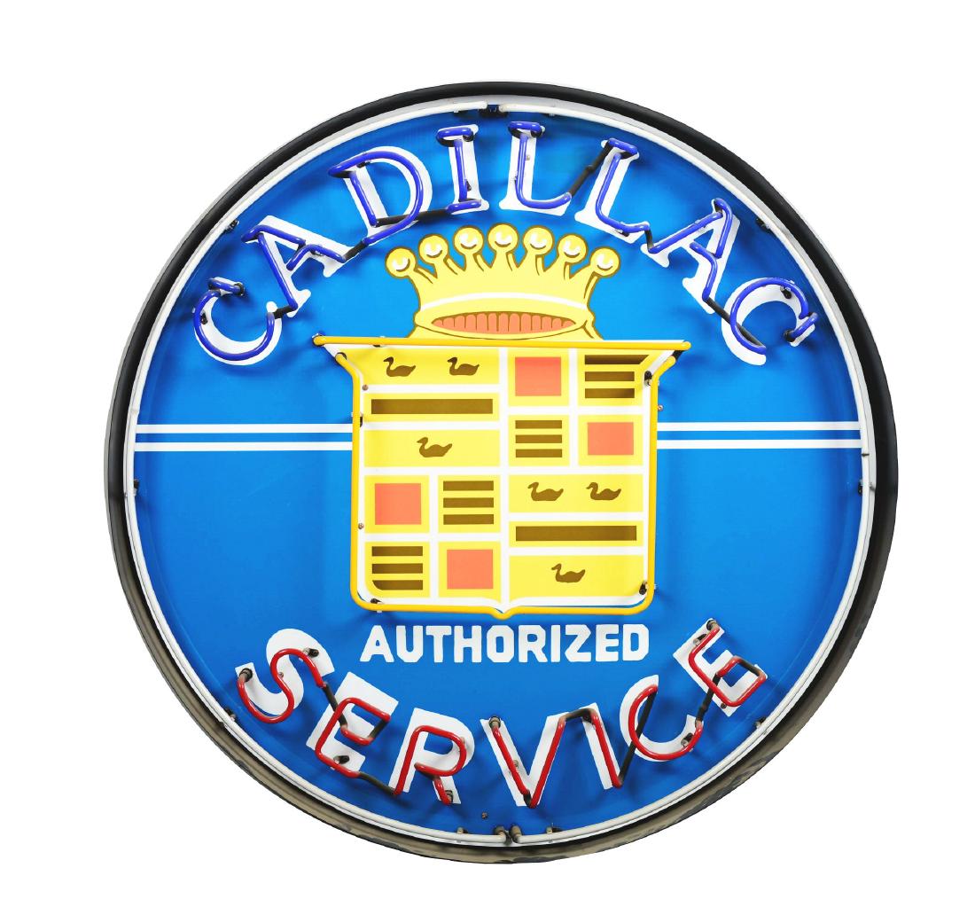 Neon Cadillac Authorized Service Sign.