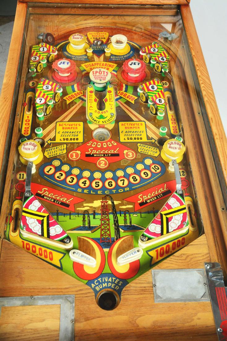 Multi-Coin Williams Gusher Pinball Arcade Game.