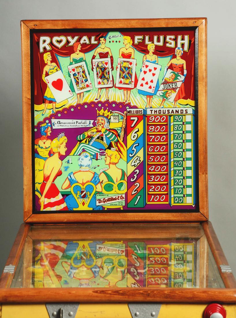 5¢ Gottlieb Royal Flush Pinball Arcade Game.