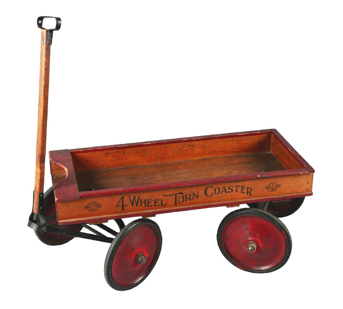 Wood 4 Wheel Turn Coaster Wagon.