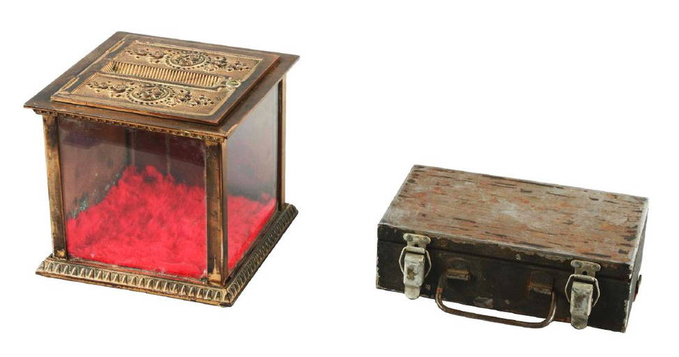 Lot Of 2: Receipt Box And First Aid Kit.