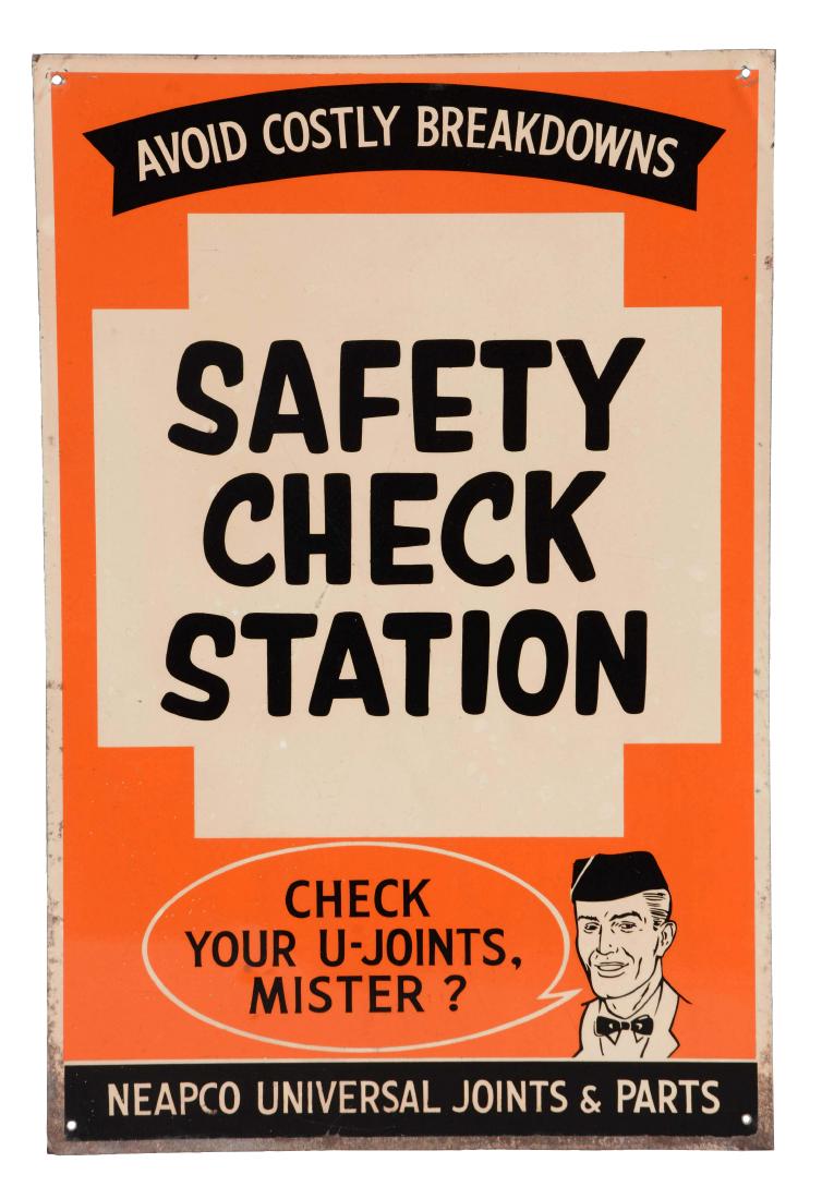 Neapco Parts Safety Check Station Tin Sign.