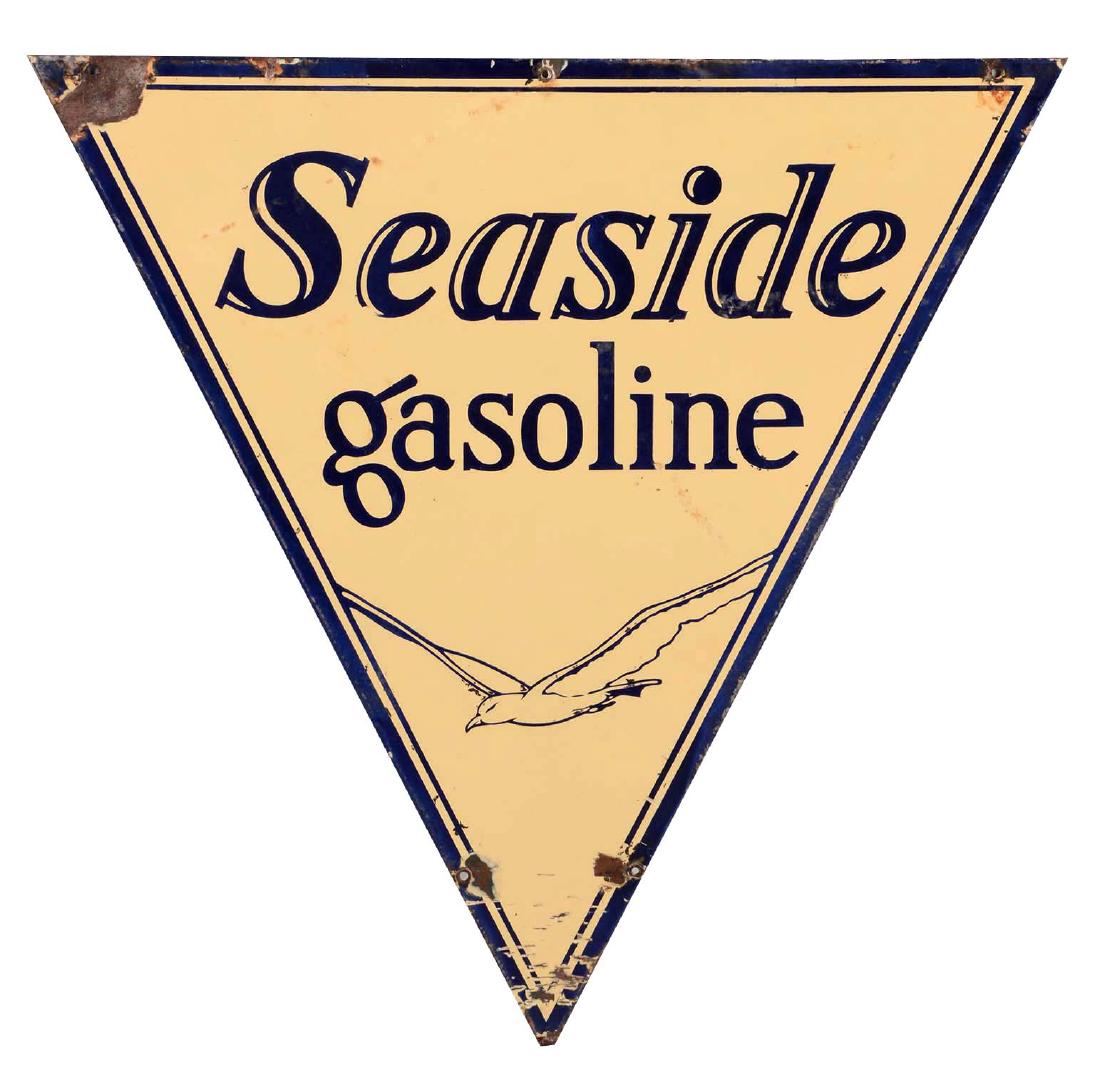 Very Rare Seaside Gasoline Porcelain Triangle Shaped