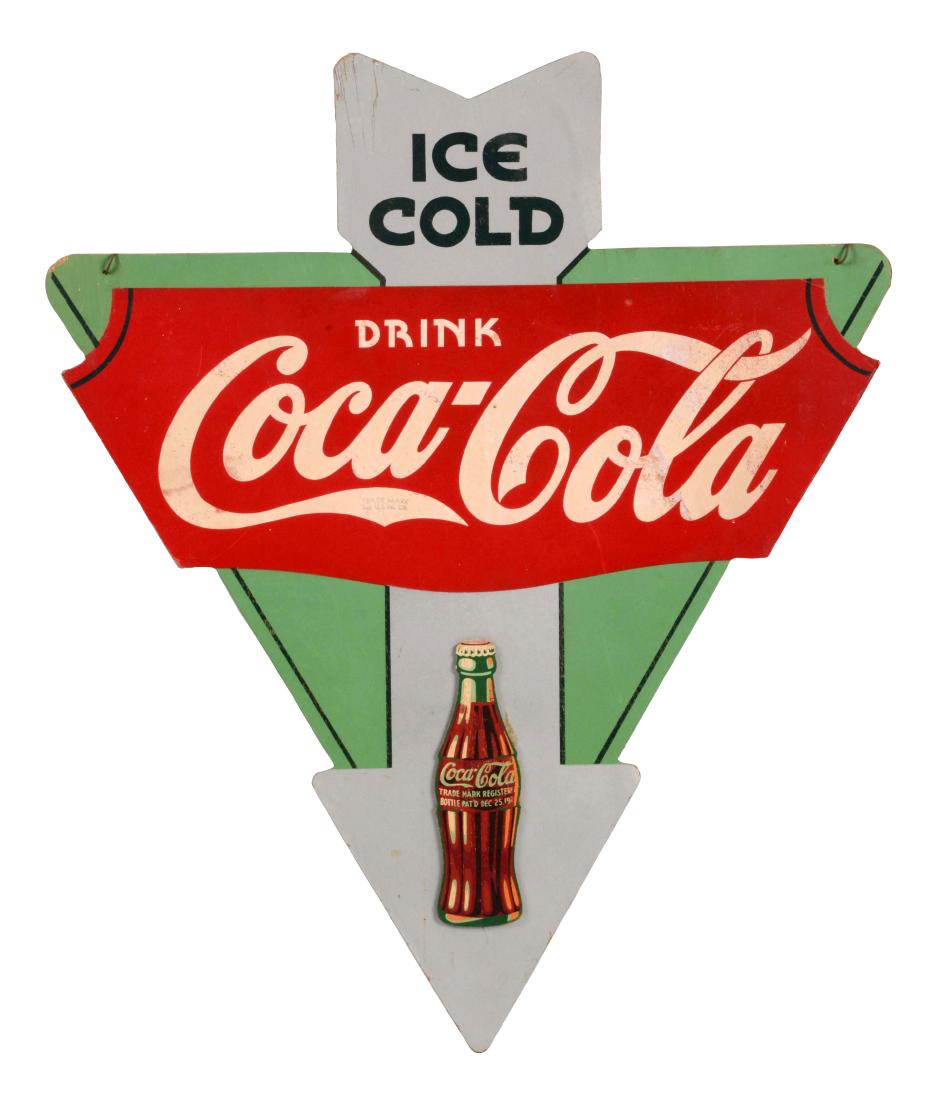 Ice Cold Coca-Cola Diecut Wooden Sign.
