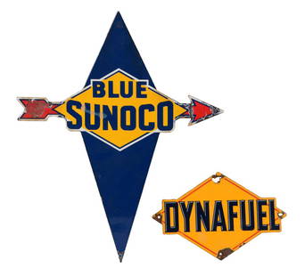 Blue Sunoco Porcelain Pump Plate