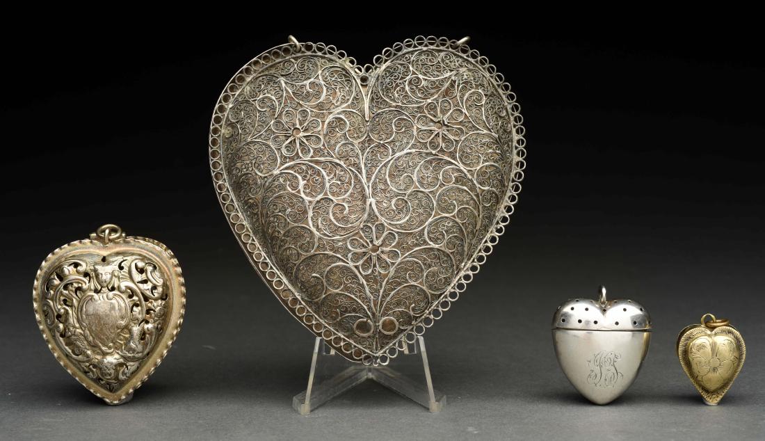Lot Of 4: Heart Shape Items.