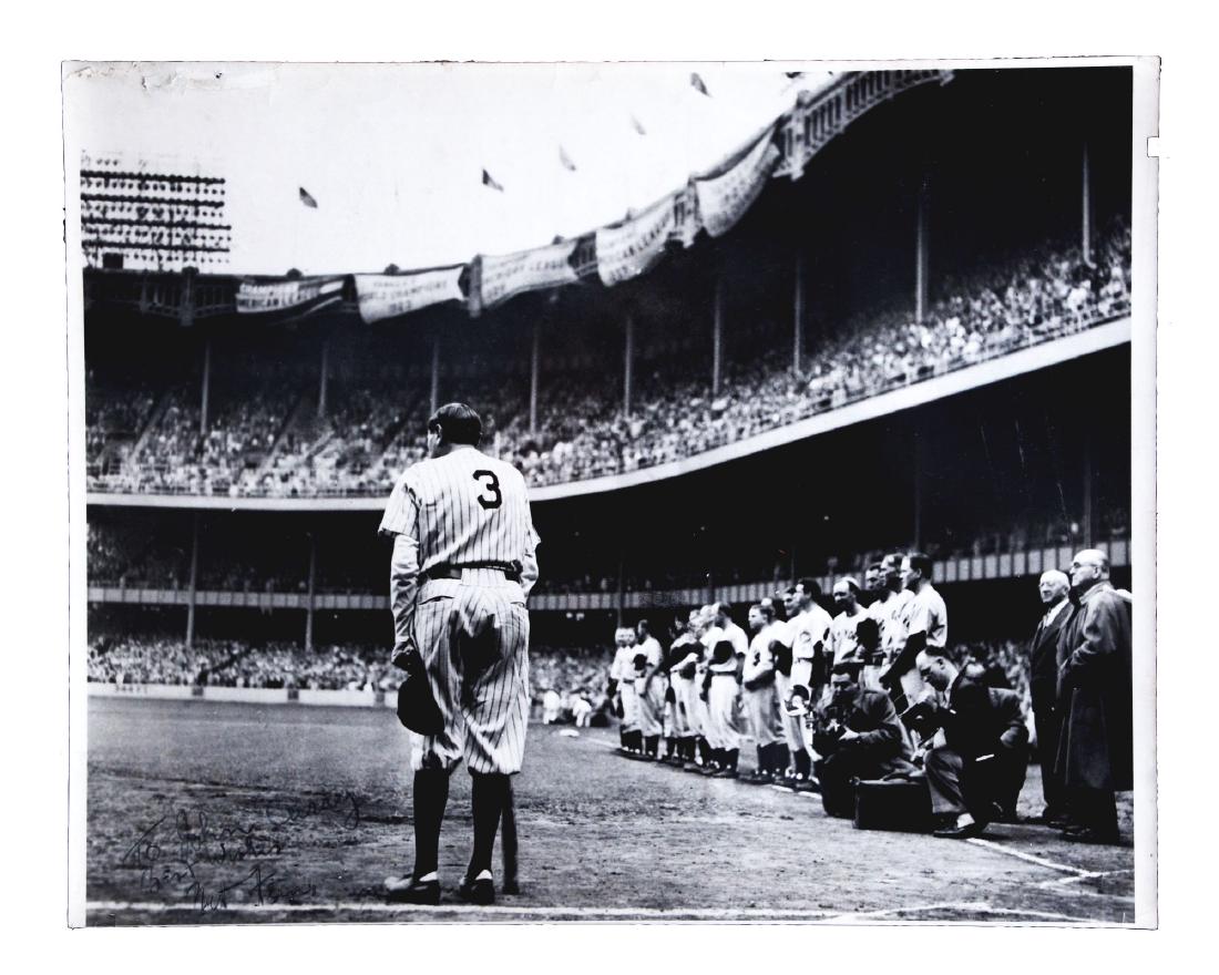 Large Format 1950's Babe Ruth Bows Out Photograph by