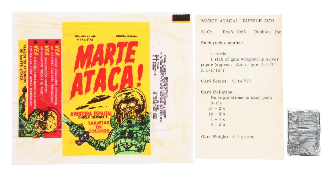 1966 Mars Attacks Venezuelan Wrapper and Gum.