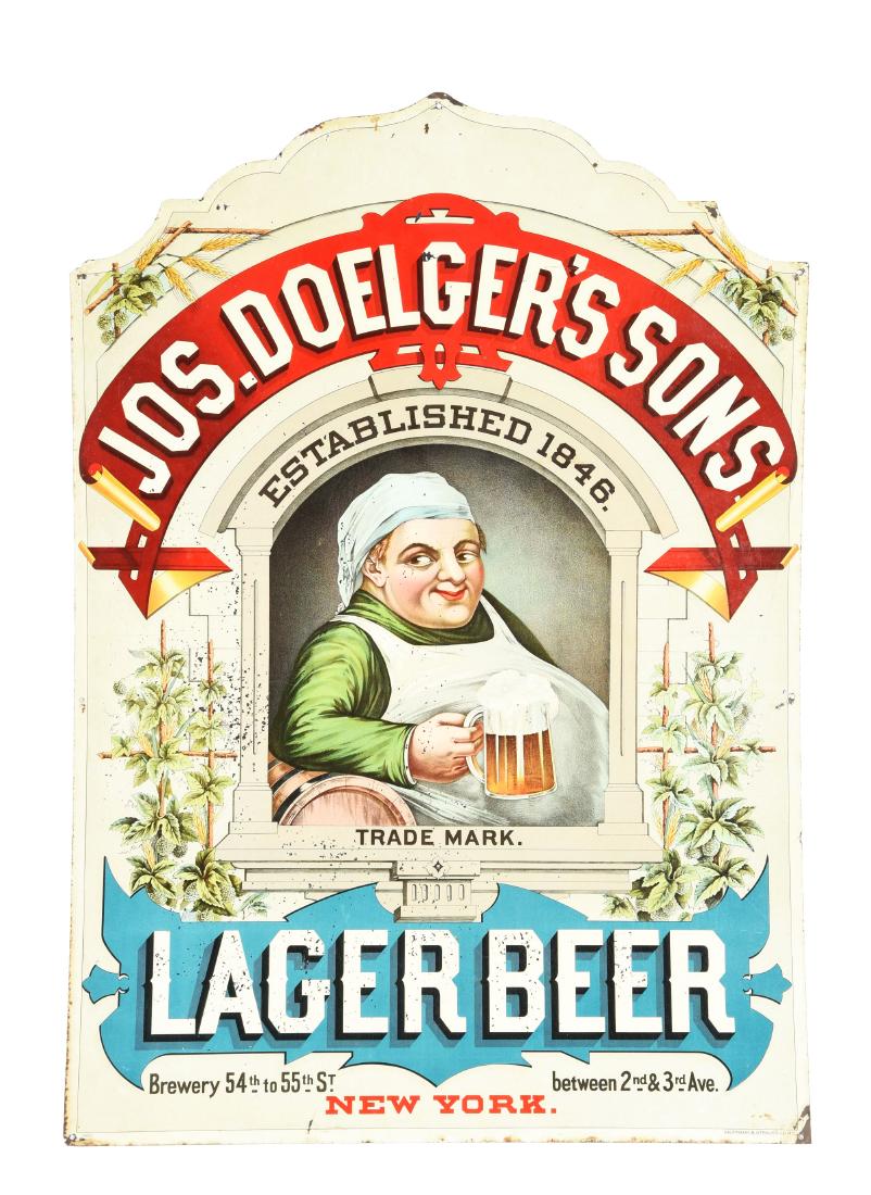 Jos. Doelger's & Sons Lager Beer Tin Sign.