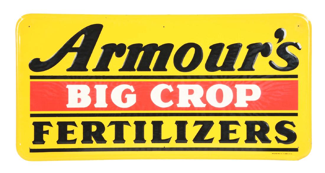 Self Framed Tin Armour's Fertilizers Advertising Sign.