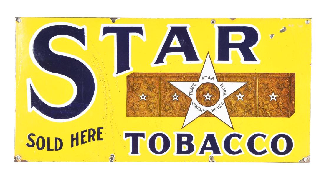 Star Tobacco Porcelain Advertsing Sign.