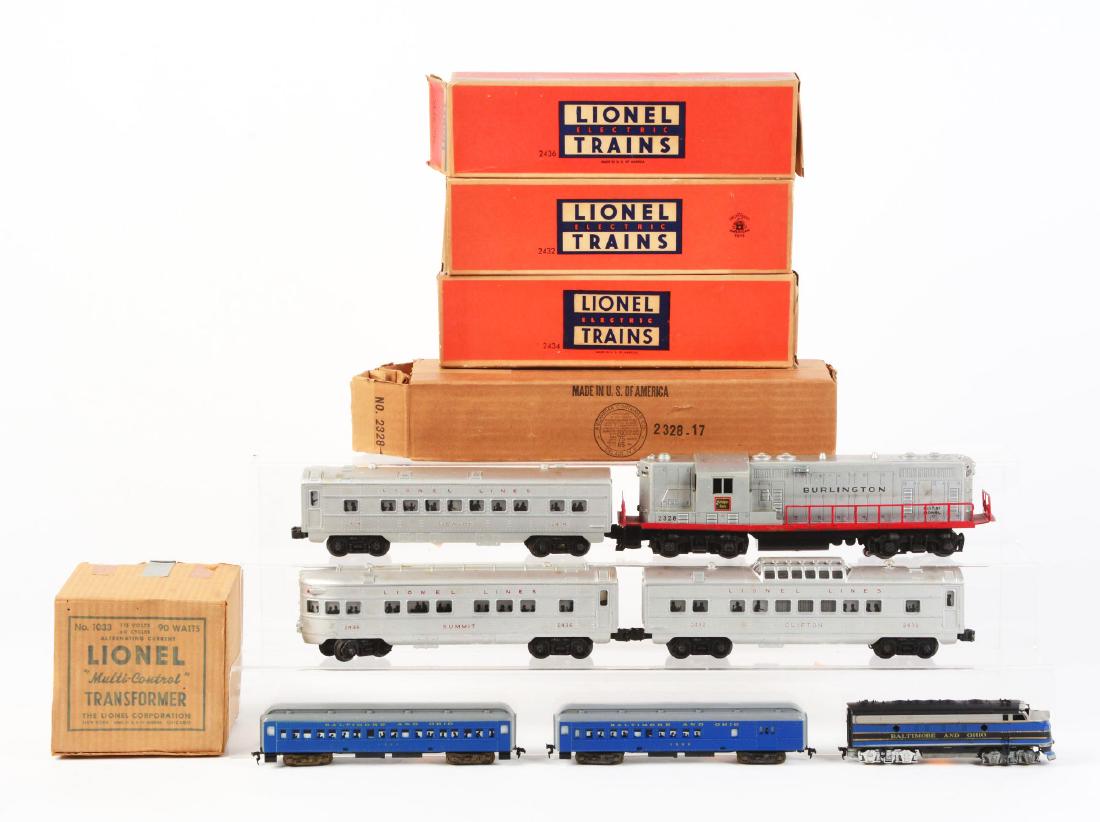 Lot Of 7: Lionel Burlington Passenger Train Set & Penn