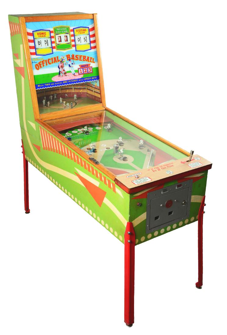 25¢ Williams Deluxe Official Baseball Pinball Machine.