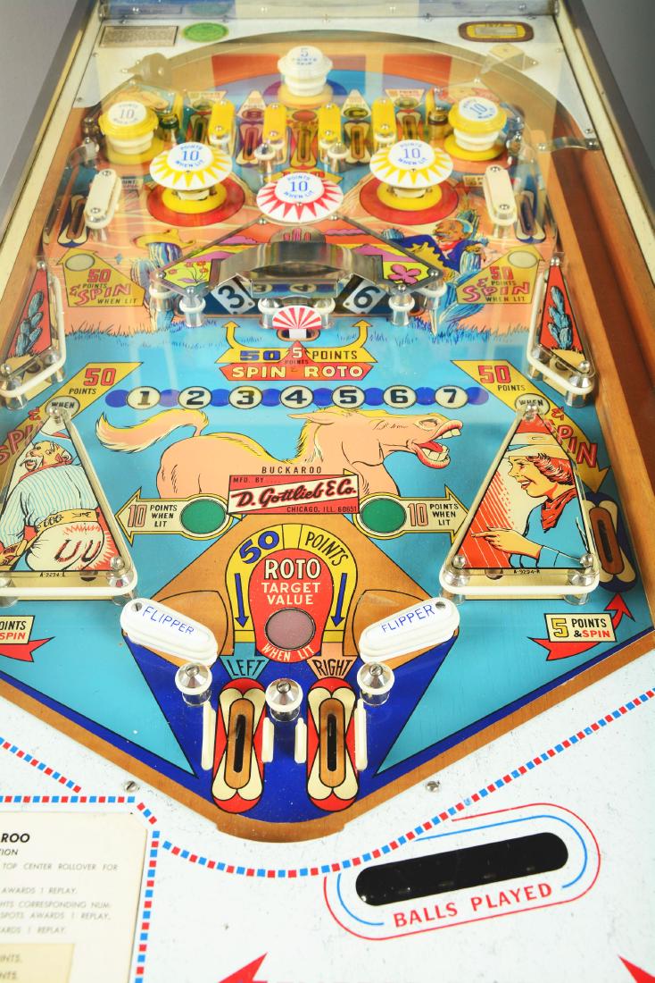 10¢, 25¢ Gottlieb's Buckaroo Pinball Machine.