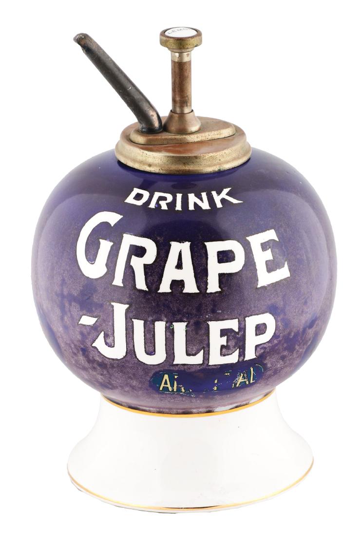 Grape Julep Syrup Dispenser With Old Pump.