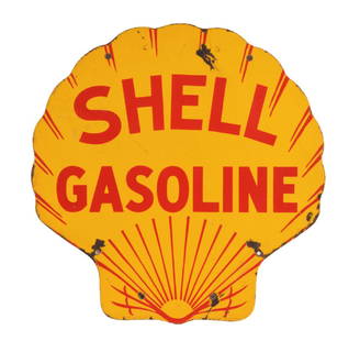 Shell Gasoline Curb Sign
