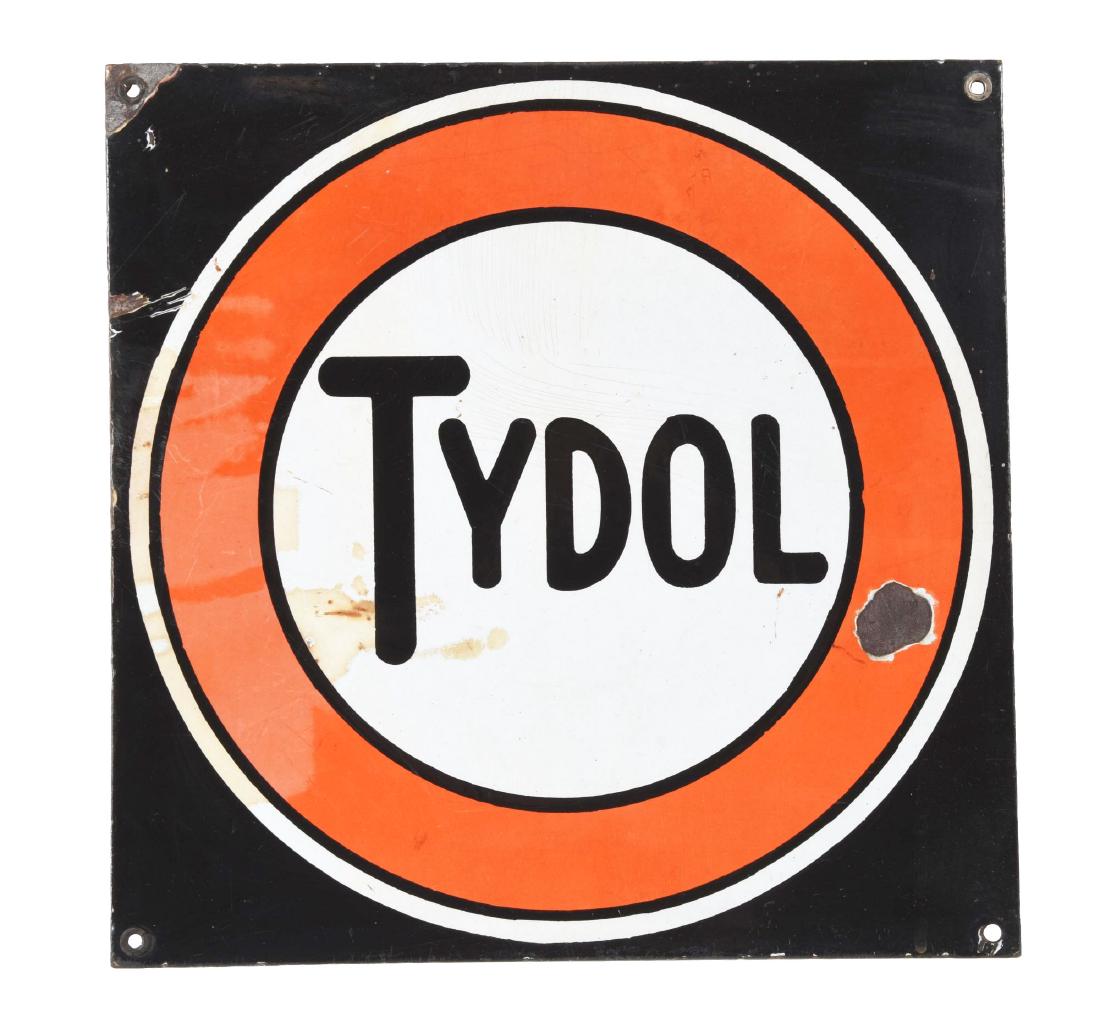 Tydol Gasoline Porcelain Pump Sign.