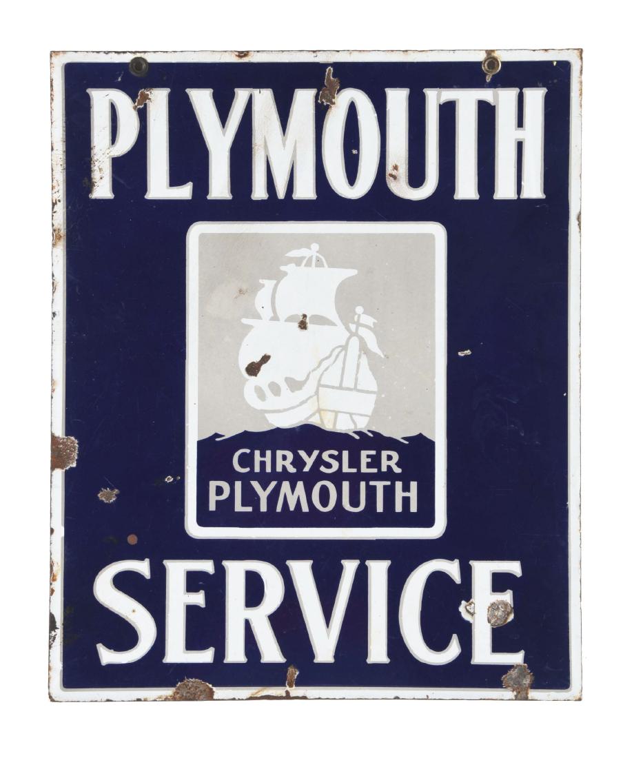 Chrysler Plymouth Service Porcelain Sign with Ship