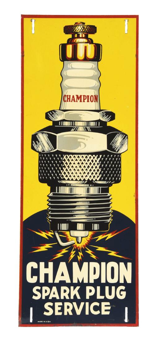 Champion Spark Plug Service Vertical Tin Sign with