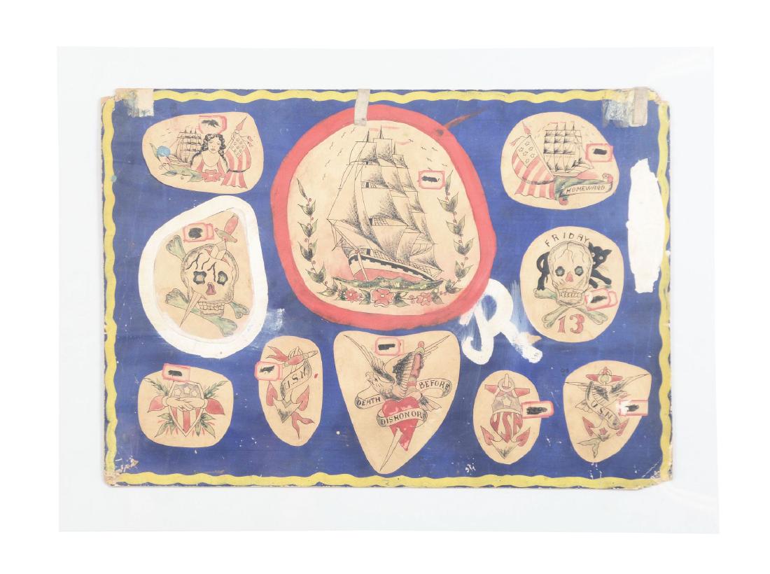 Original 1940's WWII Flash Art Tattoo Parlor Sales