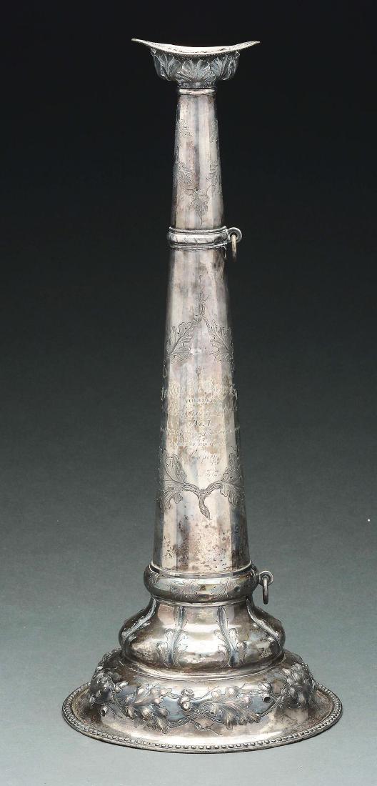 Antebellum Coin Silver Fireman's Trumpet.