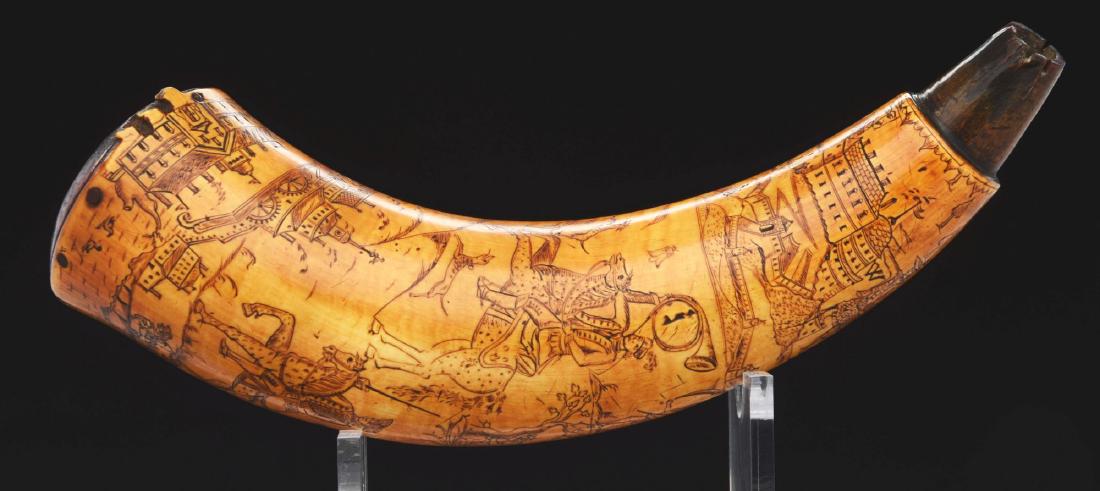 Powder Horn Attributed to The Master Carver Engraved