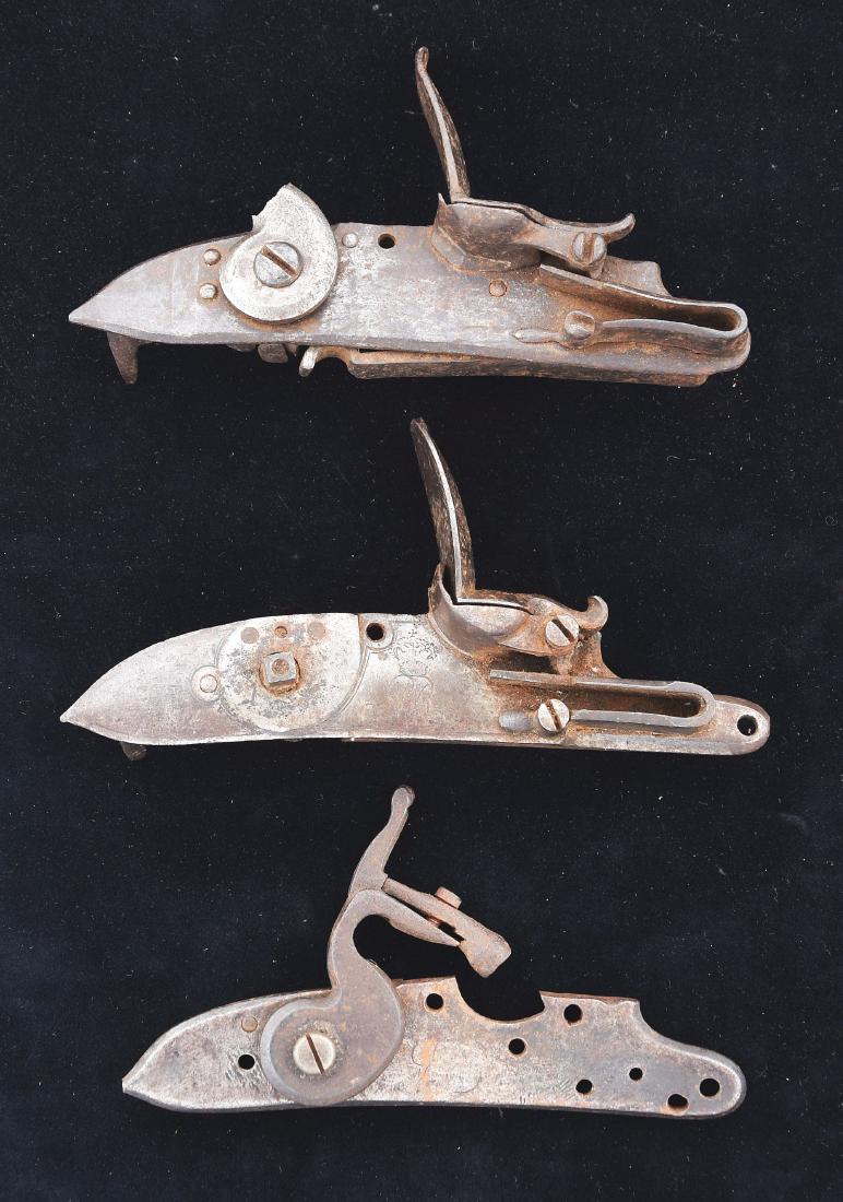 Lot of 3: 18th Century Musket Locks.